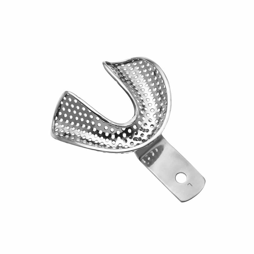2 Large Impression Tray, Full Denture, Lower, Perforated – Golden Surgical